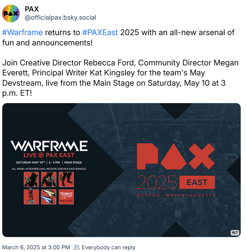 Warframe will return to PAX East with a Panel and Fan event – Serious/Gamer